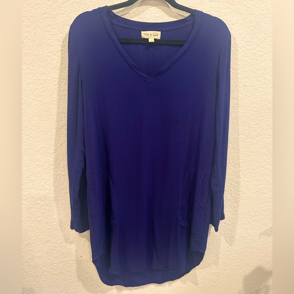 cloth & stone | Dresses | Deep Blue Shirt Dress From Anthropologie ...